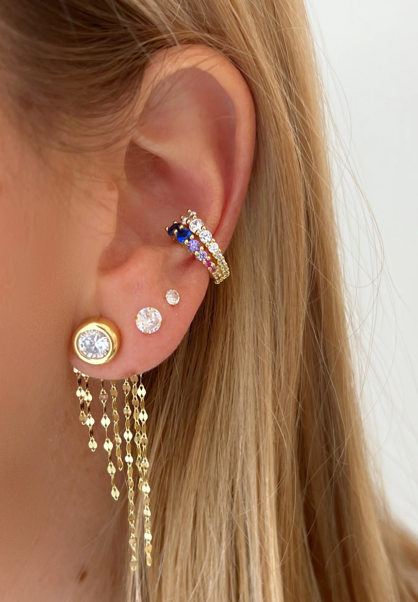 Gold Bezel Sparkle Studs – The Rainbow Edit