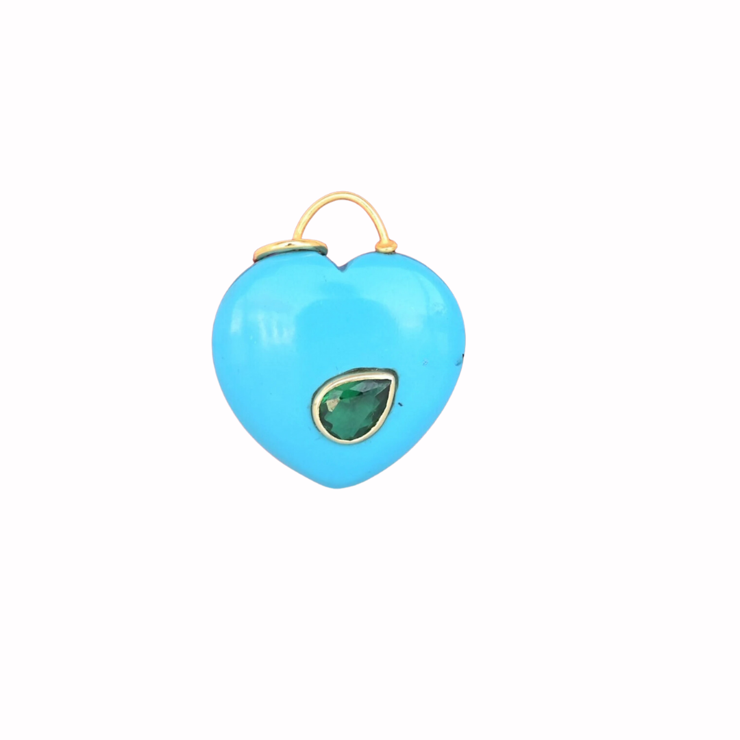 Turquesa Heart with Green CZ – The Rainbow Edit